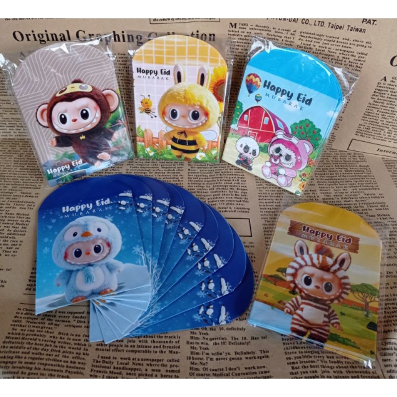 10 pcs Ready to Use Envelopes Per Pack Labubu Envelopes Labubu Eid ...