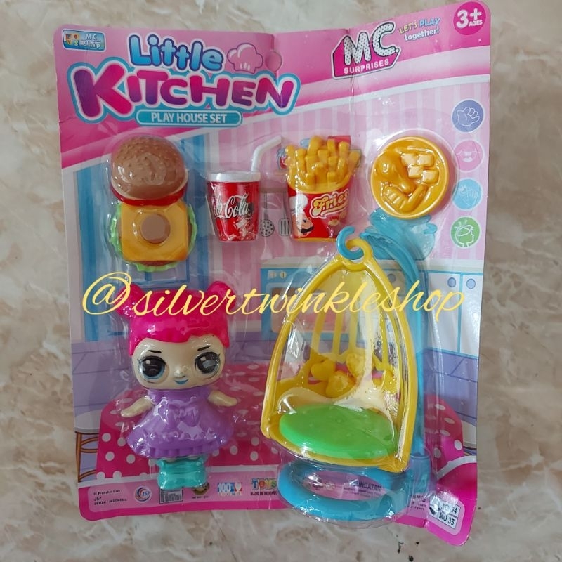 Educational toys for girls doll lol swing swing food fast food burger ...