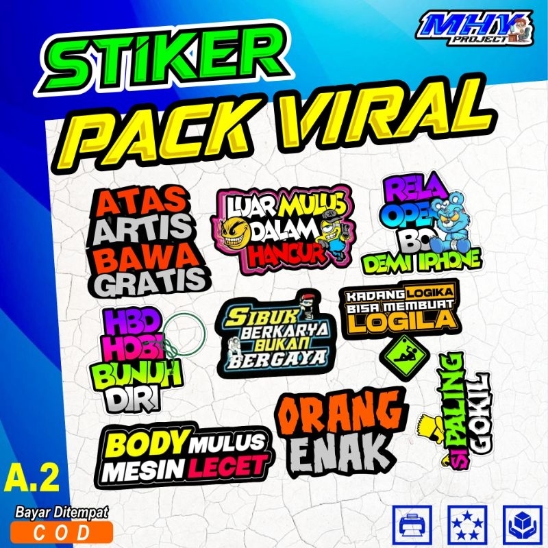 Sticker pack of the latest viral words, cutting stickers with viral ...