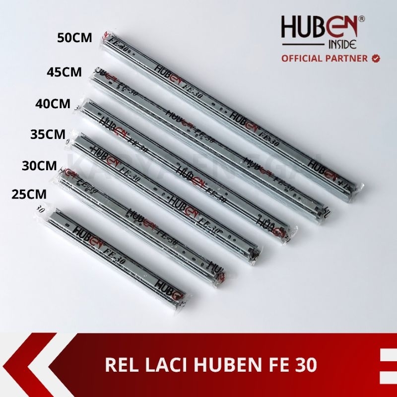 Huben Double Track FE 30 Ball Bearing Full Extension Drawer Rail ...
