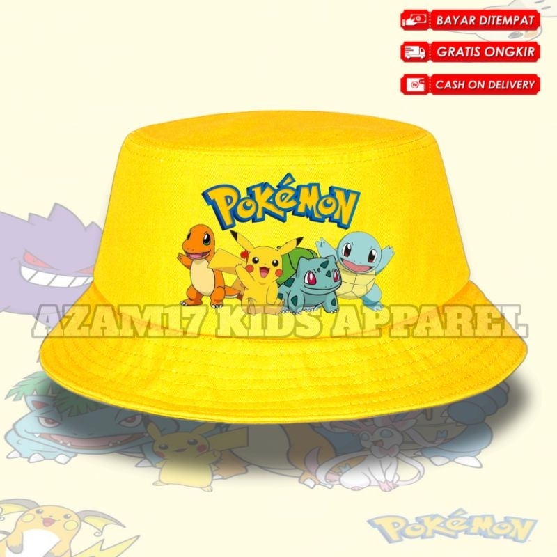 Pokemon Children's Bucket Hat All Characters Pikachu Venusaur Blastoise ...