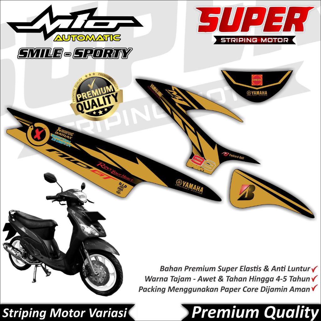 Mio Smile / Mio Sporty Stickers Anti Fade cool Striping Mio Smile / Mio ...