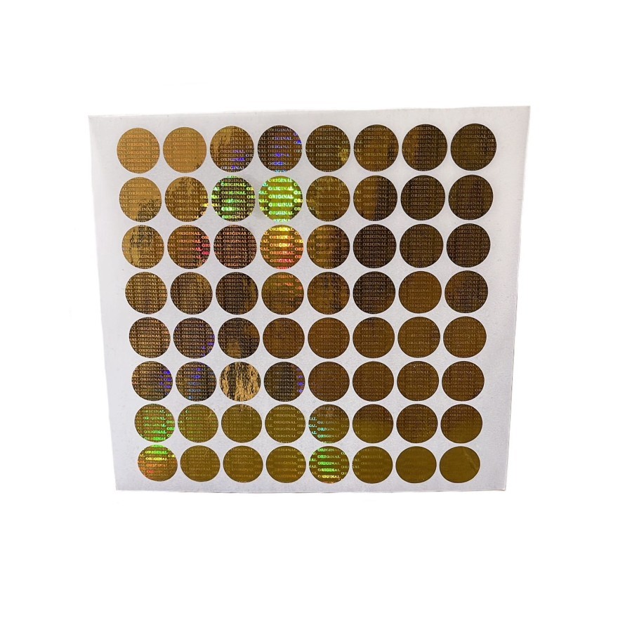 Original HOLOGRAM STICKER 100 PERCENT GOLD IMPORTED ROUND MODEL ...
