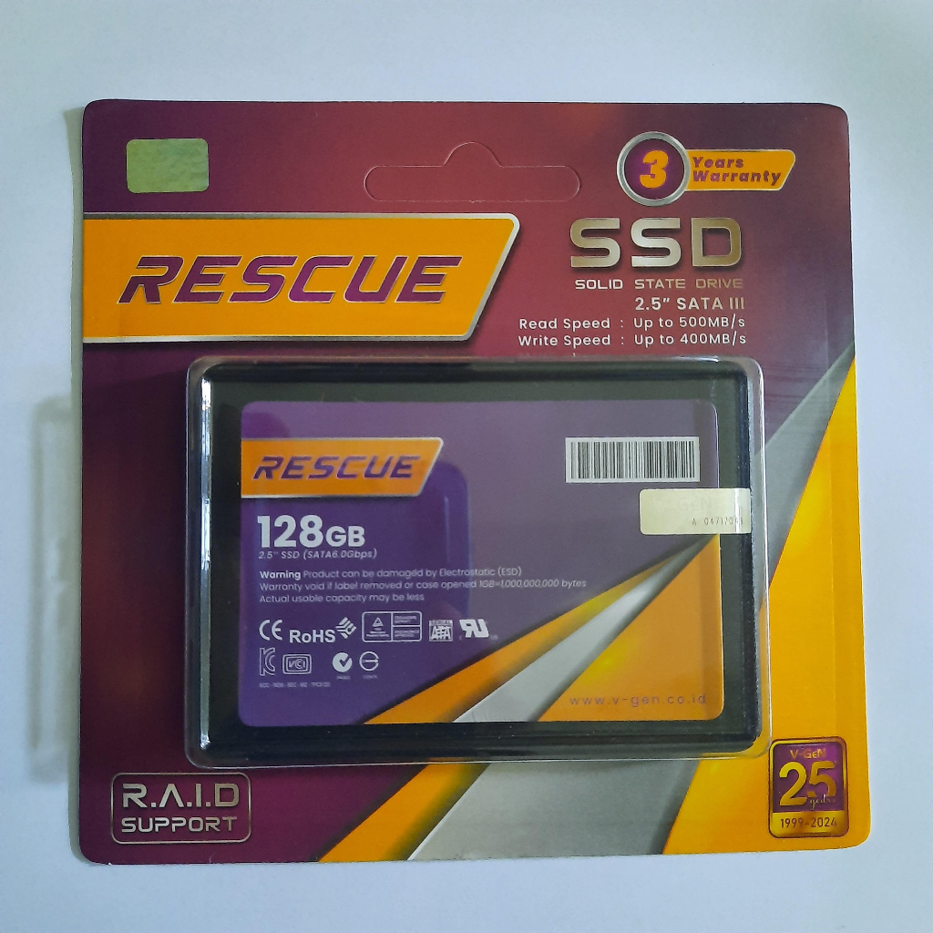 Ssd SATA V-GEN RESCUE 128GB FOR ORIGINAL VGEN QUALITY LAPTOP & COMPUTER ...