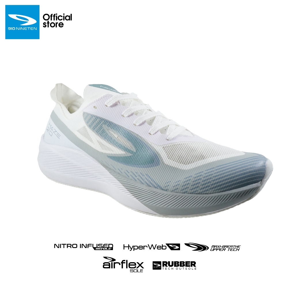 PUTIH 910 Nineten Haze 2.0 Running Shoes - WHITE/GREY | Shopee Malaysia