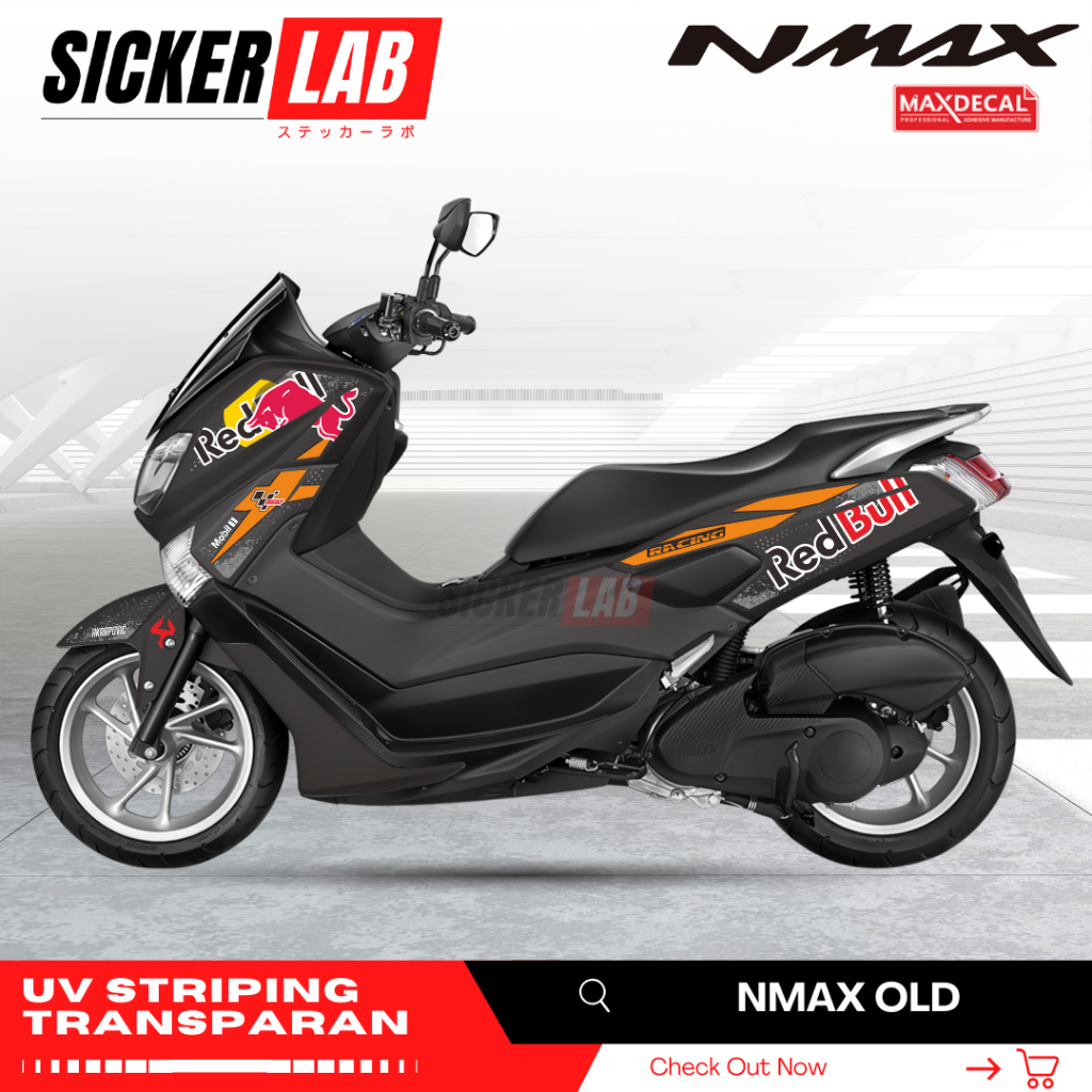 Decal NMAX OLD REDBULL SERIES TRANSPARENT / STRIPING NMAX OLD REDBULL ...