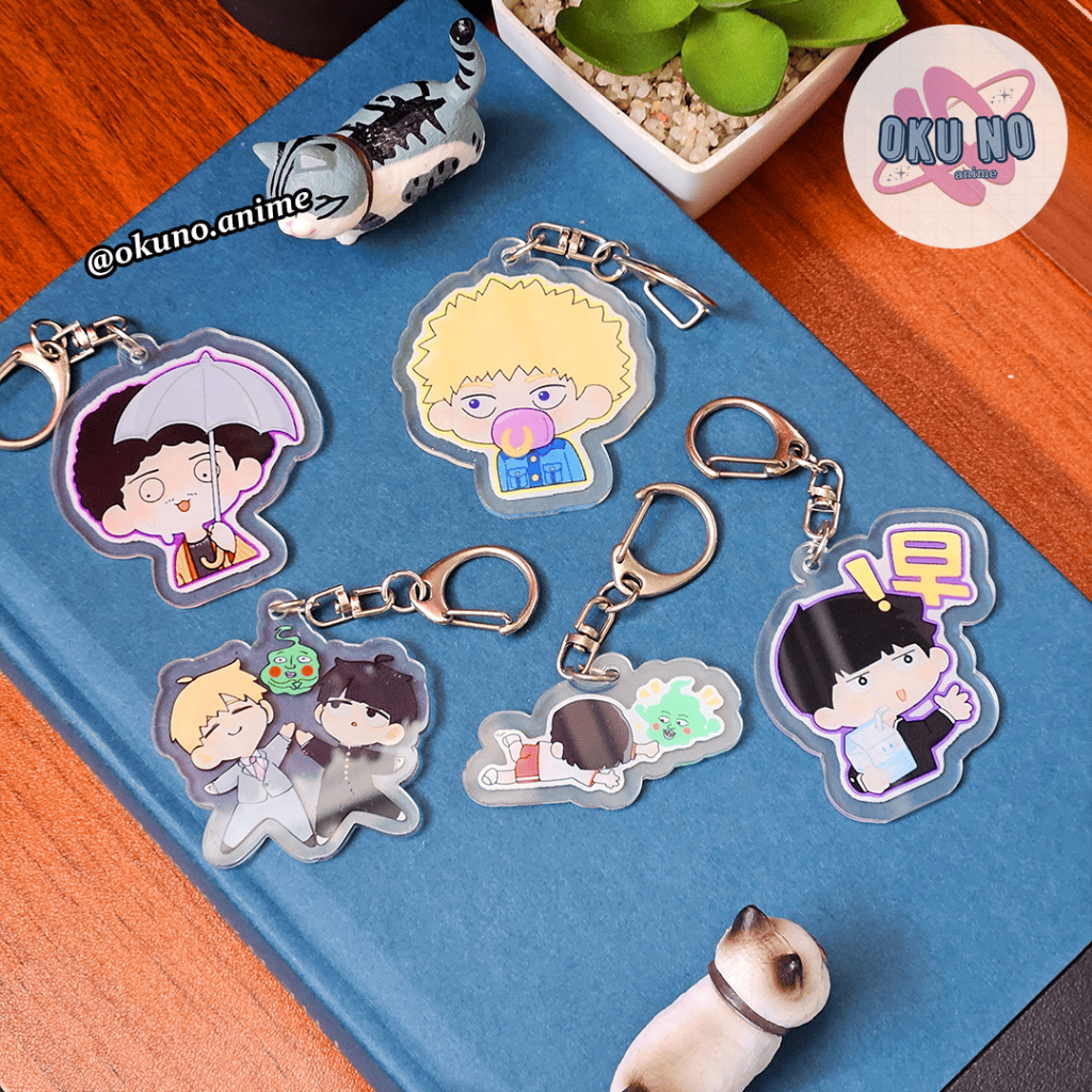 GANTUNGAN Mob Psycho 100 Chibi Character Acrylic Anime Keychain (Hanci ...