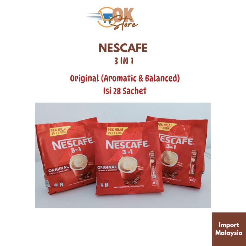 Nescafe Malaysia 3In1 Original Flavor Contents 28's, Mild Flavor ...