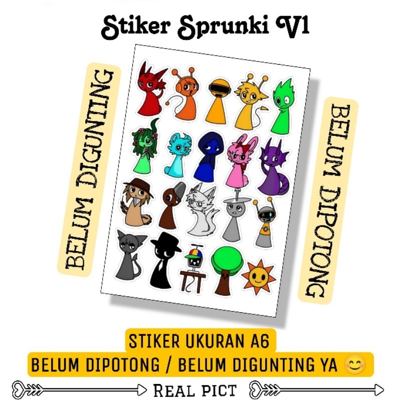Unique Cute Sprunki V1 Stickers / Character Stickers / Cute Cartoon ...