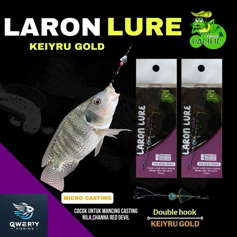 Laron Lure Keyru Gold Double Hook | Tilapia casting bait - wader - red ...