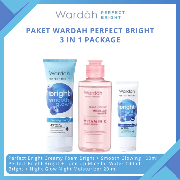 Wardah Perfect Bright 3 in 1 Package Creamy Foam Brightening + Smooth ...