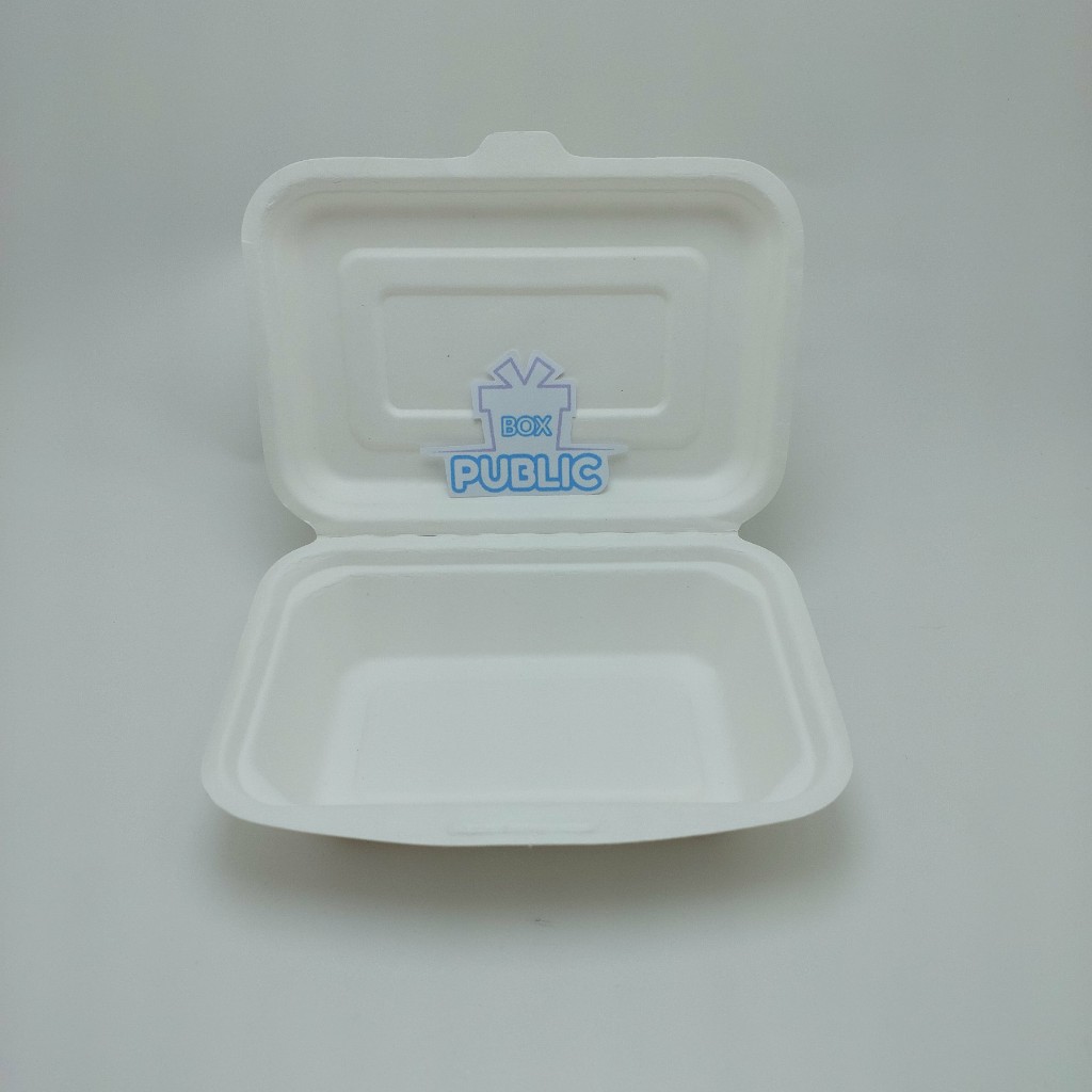 PUTIH Bagasse Lunch Box 450ml WHITE - Lunch Box / Food Box 450ml WHITE ...