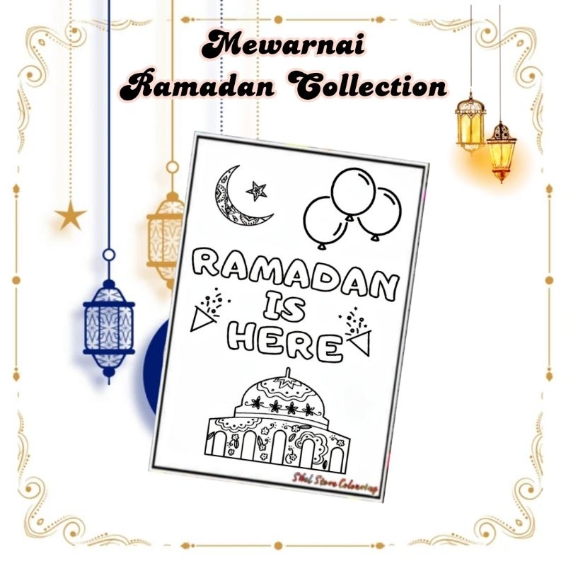 Ramadan Collection Theme Children's Drawing Coloring Paper (10 Drawing ...