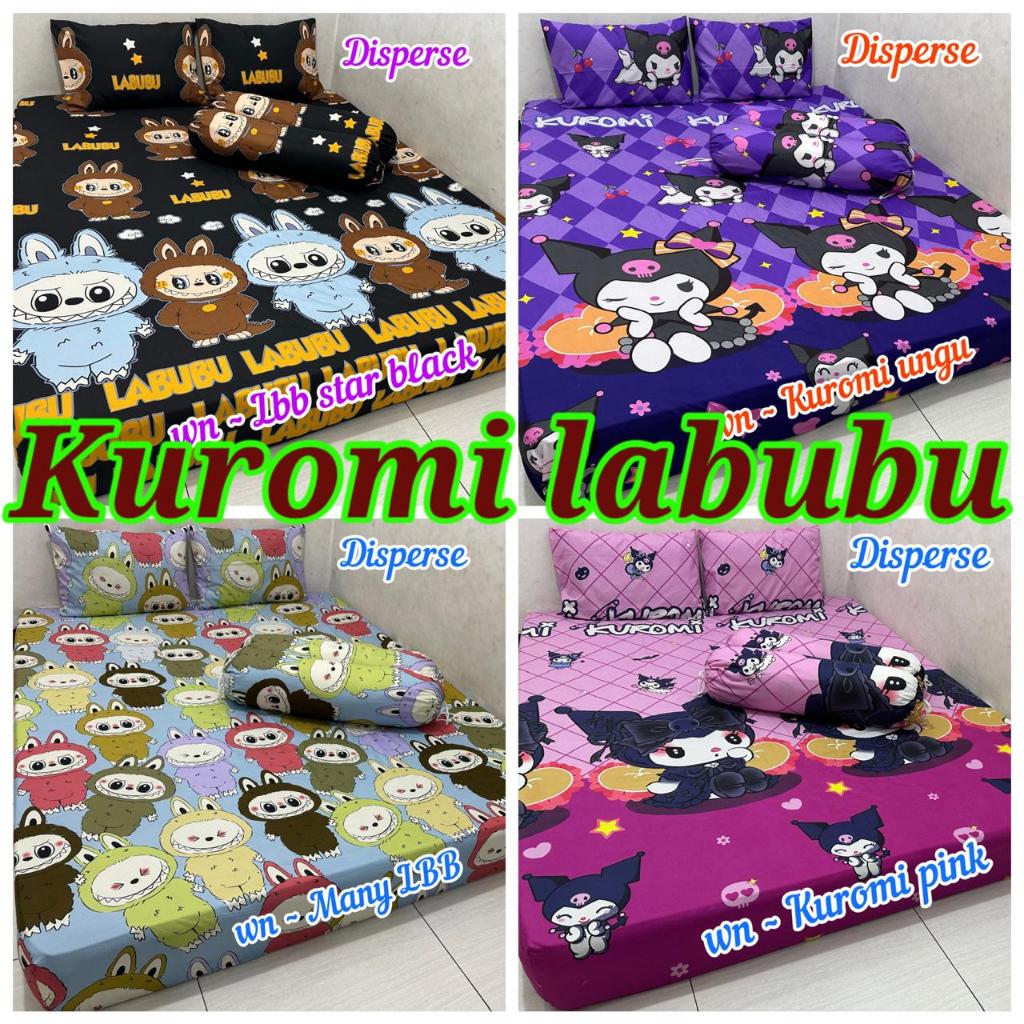 4.4 KUROMI LABUBU children's motif bed sheets have a sarban sargul set ...