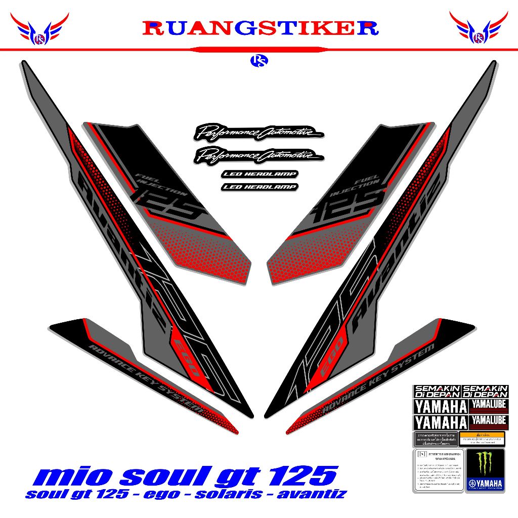 Striping Mio Soul GT 125 Motif 9/Fire/Tribal/Fire/Robot/Ego/Avantiz ...