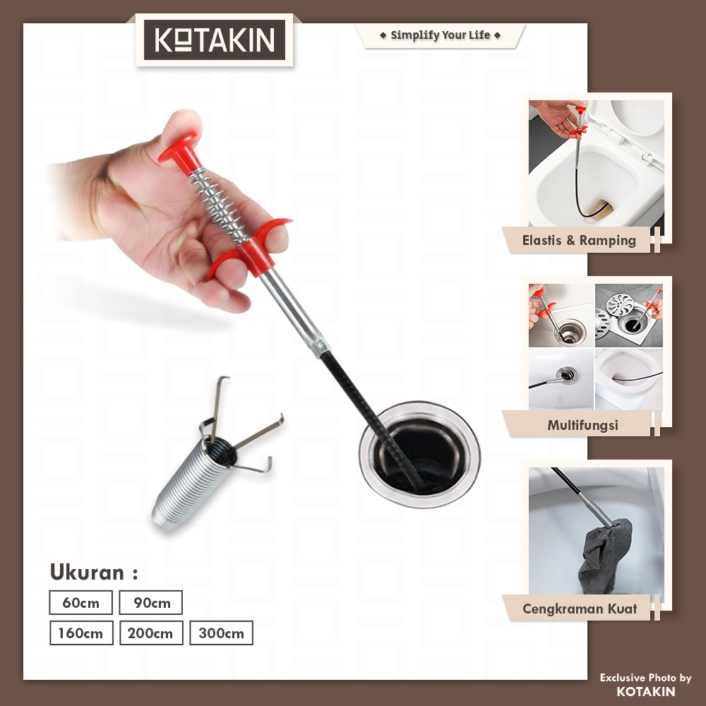Kotakin Sink Hole Cleaning Wire Kitchen Bathroom Sink Clogged Toilet Pipe Drain Scraper Claw ...