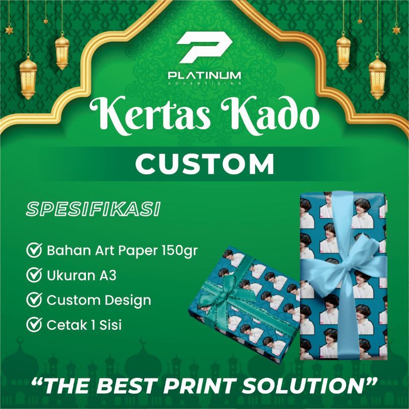 Custom GIFT PAPER (3 sheets A3+) using your own photo/bts kpop idol ...