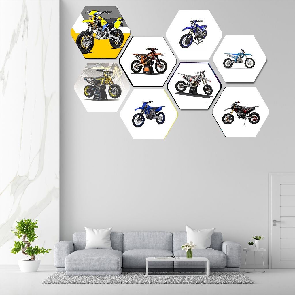 HIASAN DINDING Sport MOTORCYCLE WALL DECORATIONS AESTHETIC DESIGN WALL ...
