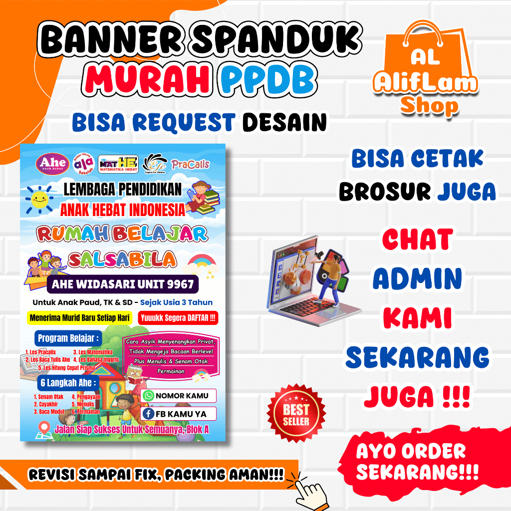 PRINT BANNER PPDB PAUD/BIMBEL | AS_98 VERSION | CAN REQUEST DESIGNS ...