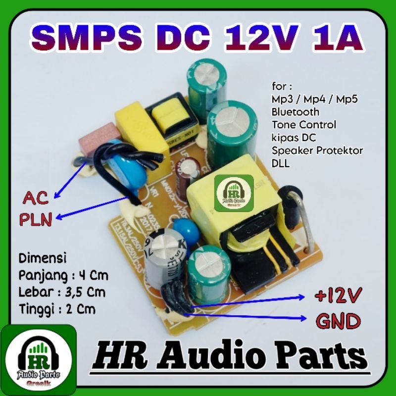 Smps DC 12V 1A For Mp3 Bluetooth Tone Control DC Fan Dinamo ETC | Shopee Malaysia