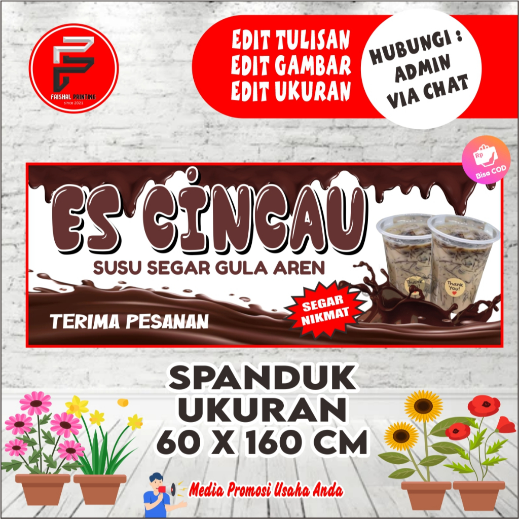 Ice Cincau Banner / Ice Cappucino Grass Banner Size 160 x 60 cm ...
