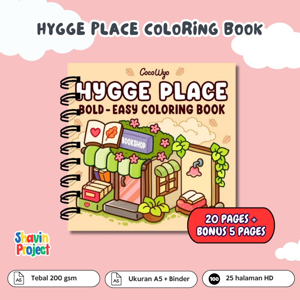 Coloring book Hygge Place Bold and easy Coloring Pages 25 Pages 200gsm ...