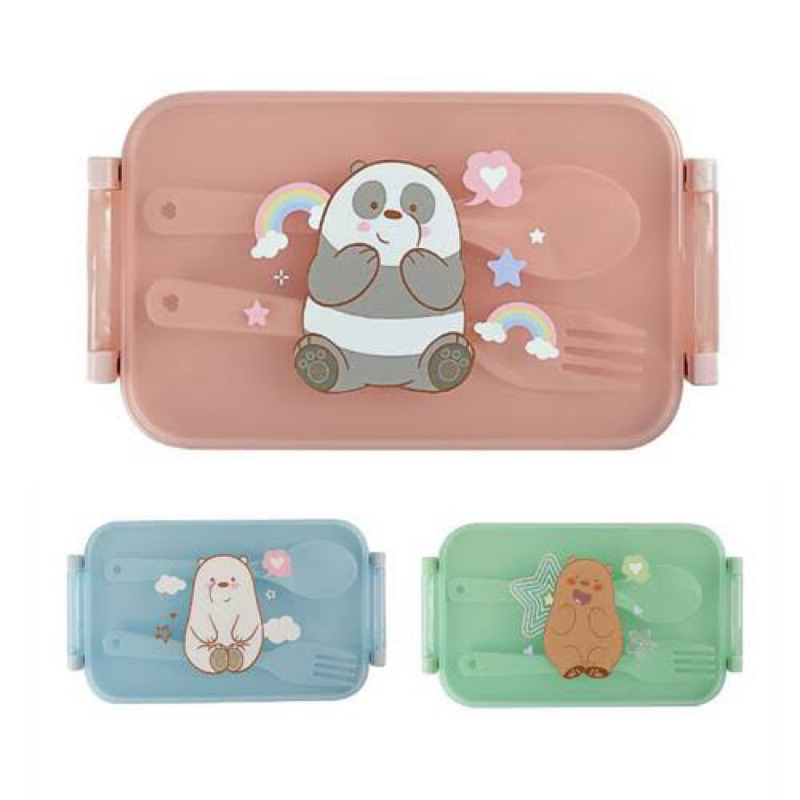 Miniso We bare bears Lunch box / wbb Lunch box set Lunch box | Shopee ...