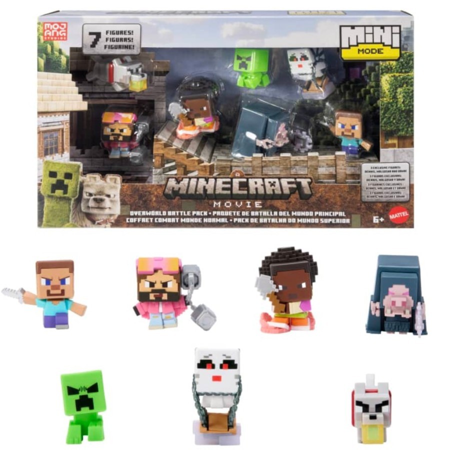 Minecraft The Movie Mini Figure Mode With 7 Mini Action Figures Steve ...