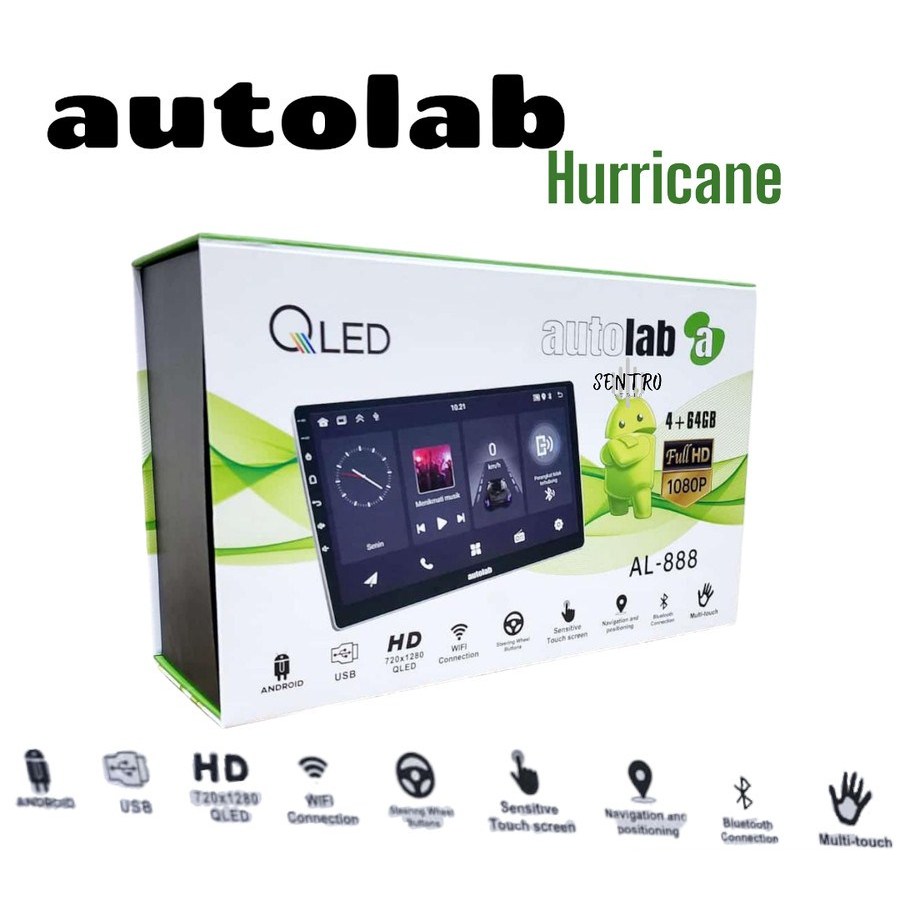 Android Head Unit 9 Inch Autolab Ram 4/64GB Android Auto CarPlay QLED Headunit Android 9 Inch ...