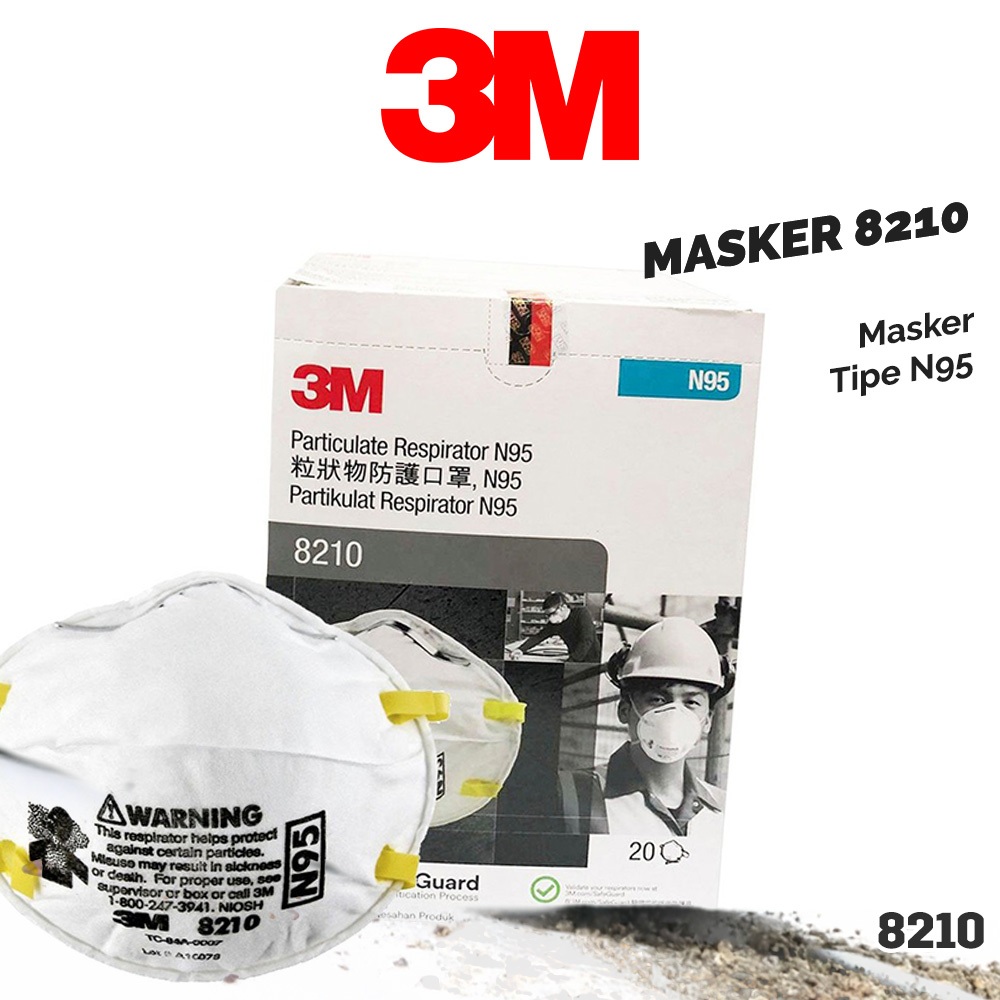 3m 8210 N95 Particulate Respirator Dust Mask 1 Box contains 20 pieces | Shopee Malaysia