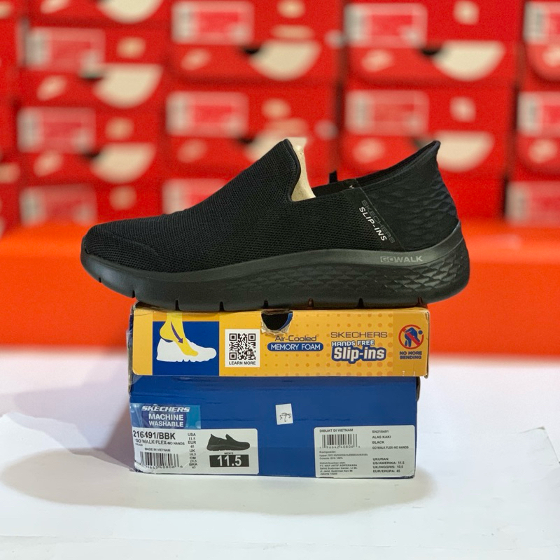 Skechers GO WALK FLEX SLIP INS MEN'S SHOES ORIGINAL (216491/BBK ...