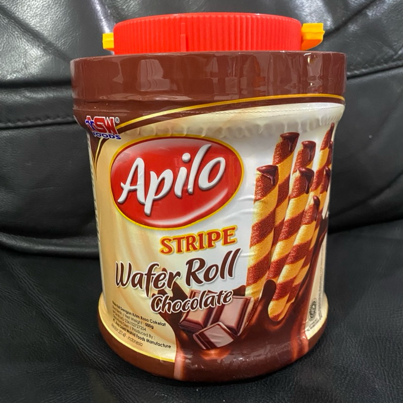 Apilo Wafer Roll Chocolate Stripe ASW 500gr / Chocolate Wafer Roll ...