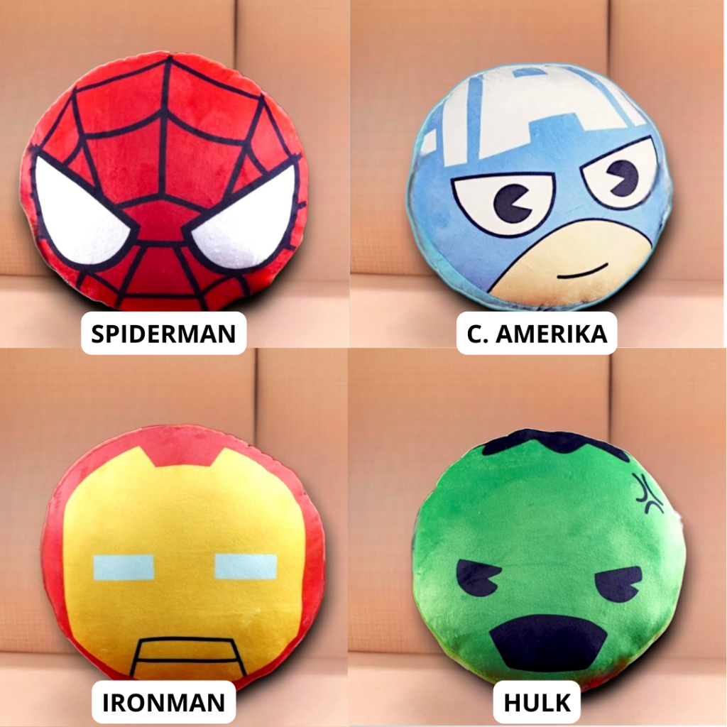 Marvel Avengers Cartoon Superhero Motif Sofa Pillow Cute Soft Smooth ...