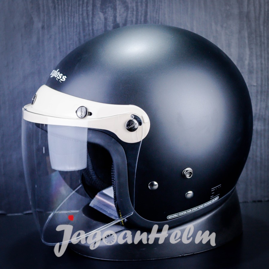 CARGLOSS HELMET CF RETRO | Black Matte | Half Face CARGLOS ARMY | CFM ...