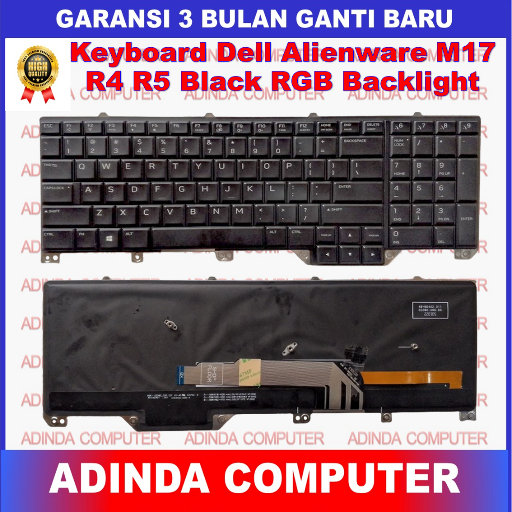 Keyboard Dell Alienware M17 17 R4 R5 P31E 00WN4Y 0WN4Y 0CF2YW CF2YW ...