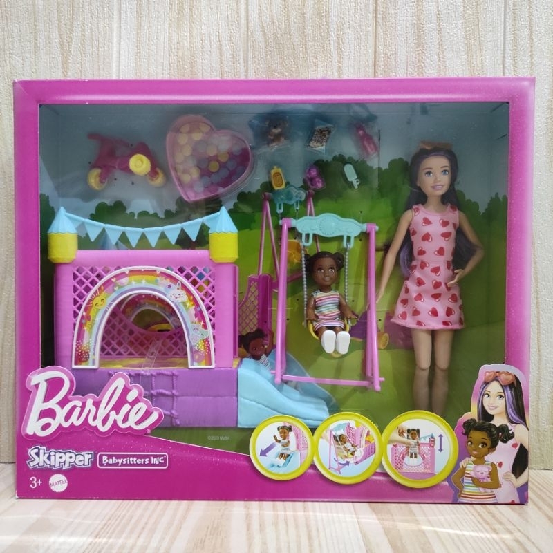 Barbie Skipper Babysitter Inc Bounce House Playset Doll | Shopee Malaysia