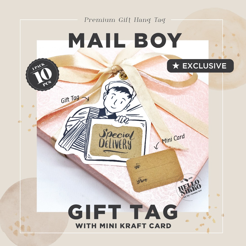 Mail boy bday special delivery GIFT tag - Hang tag greeting card GIFT ...