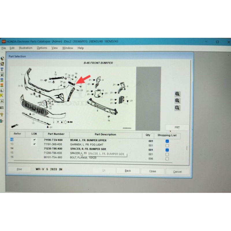 Honda wrv front bumper bracket 2022 2023 2024 2025 ori | Shopee Malaysia