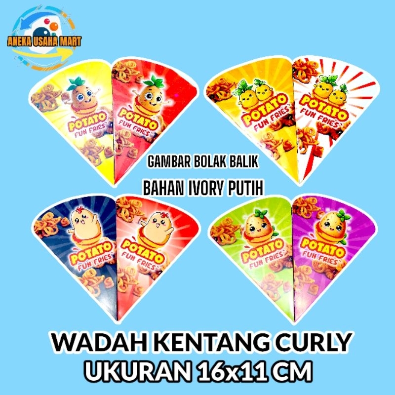 4 Choices of 50 Pcs Curly Potato Paper Images - Potato Fun Fries ...