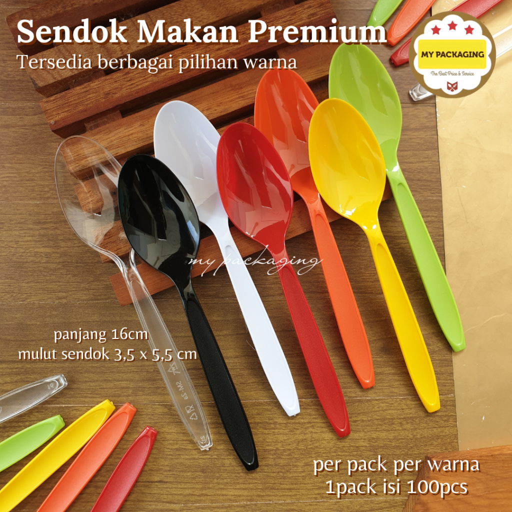 PREMIUM colored plastic Spoon / tablespoon (100pcs) | Shopee Malaysia