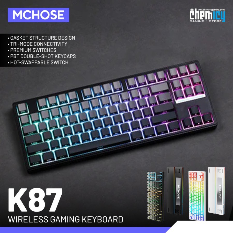 MCHOSE K87 / K-87 TKL RGB Hotswap Tri-mode Wireless Mechanical Gaming Keyboard | Shopee Malaysia
