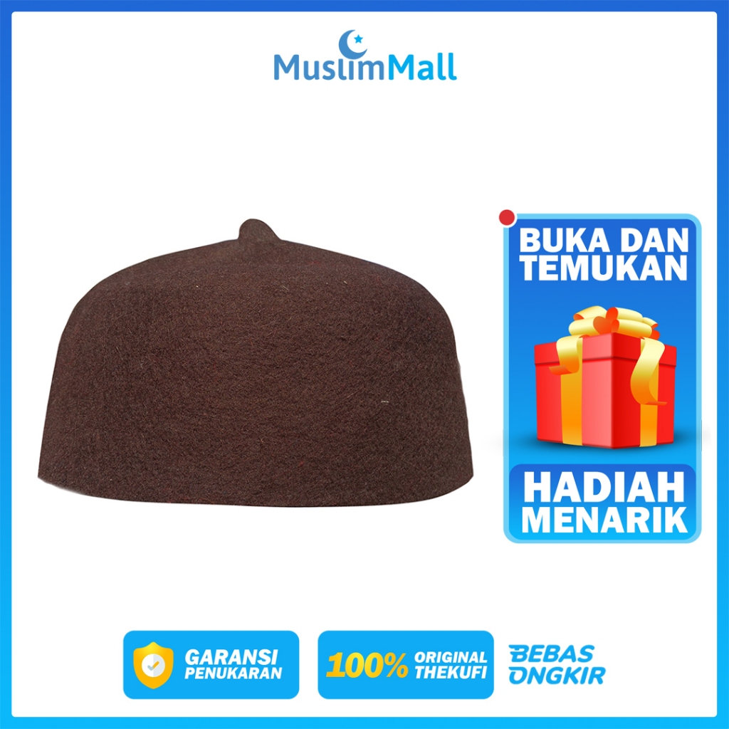 TheKufi Peci Tarbus Felt Wool Morocco Brown - Tarbus Fez Kufi | Shopee ...