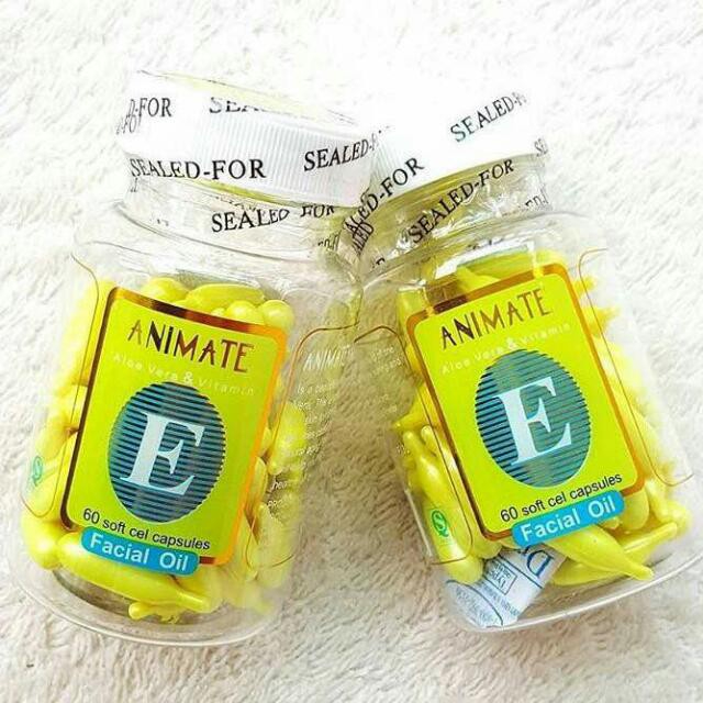 Animate Facial Serum Animate Vitamin/ Vitamin E-60 Capsules | Shopee ...