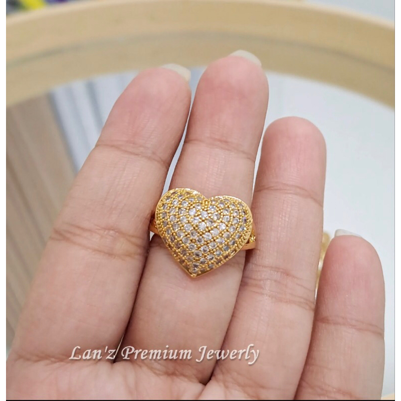 True Love Ring Full Cystal Titanium 22 K (Silver Gold) | Shopee Malaysia