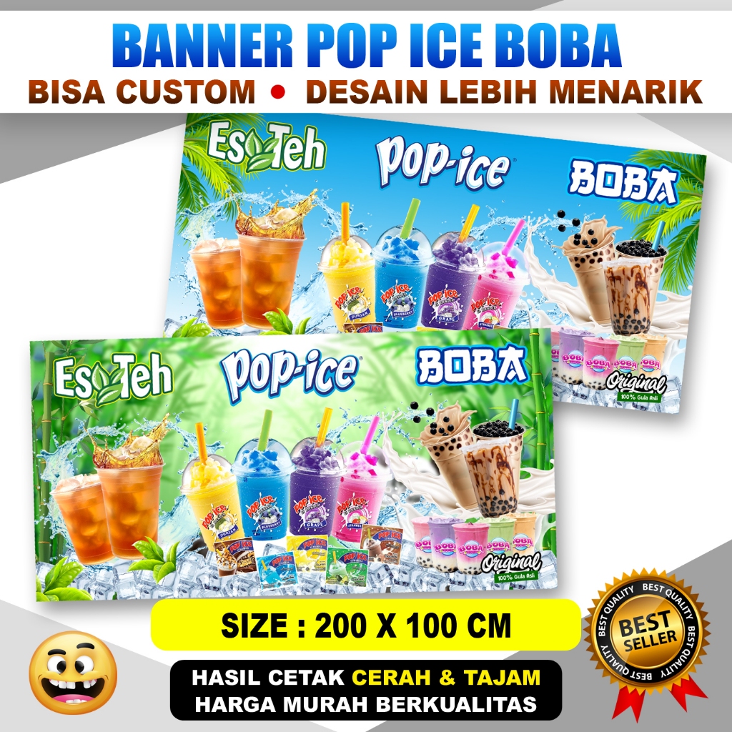 Jumbo Pop Ice Boba Iced Tea Banner (size 200 x 100 cm) | Shopee Malaysia