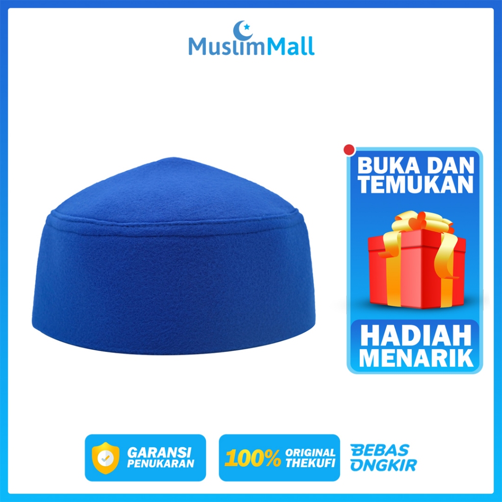 Peci Fez Style Quality Faux Felt Material Blue - The Kufi | Shopee Malaysia