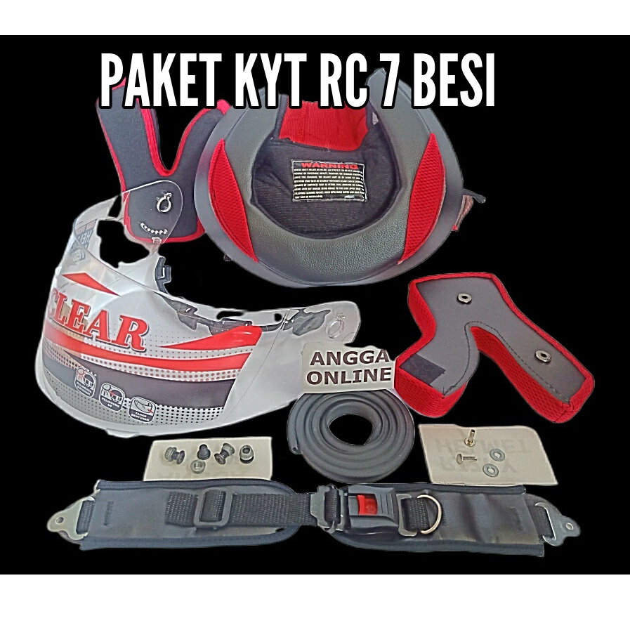 KYT RC 7 PACKAGE, KYT RC7. IRON button helmet foam + Helmet visor ...