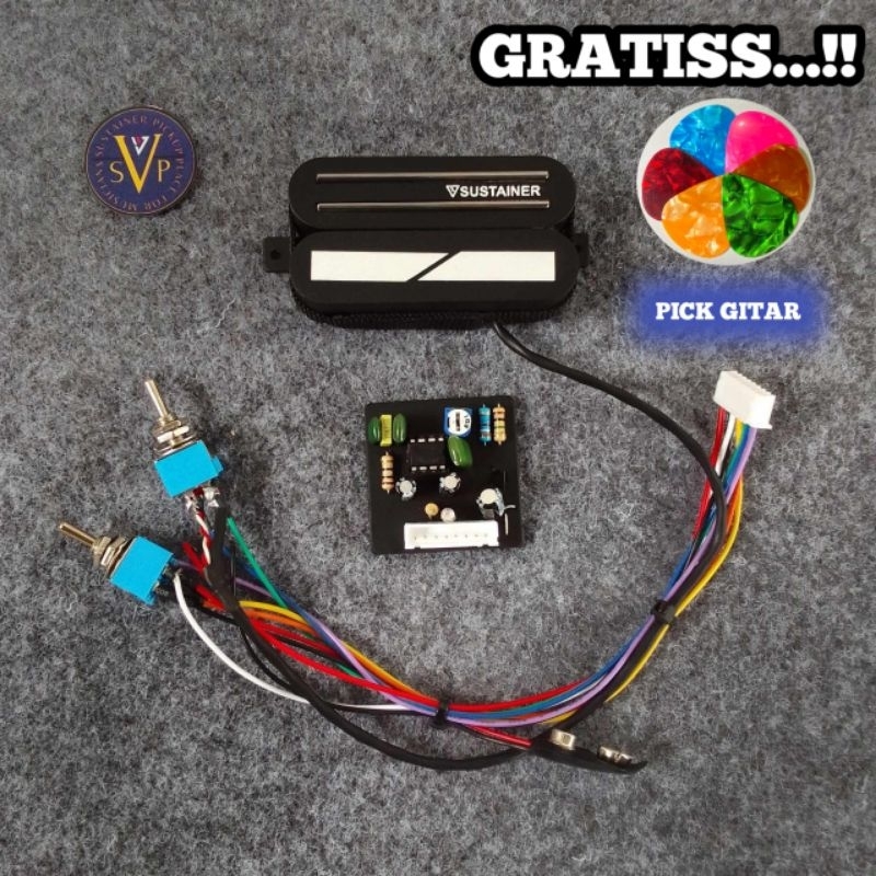 FREE.! GUITAR PICKS | PICKUP SUSTAINER HUMBUCKER DOUBLE DRIVER 3 MODES ...