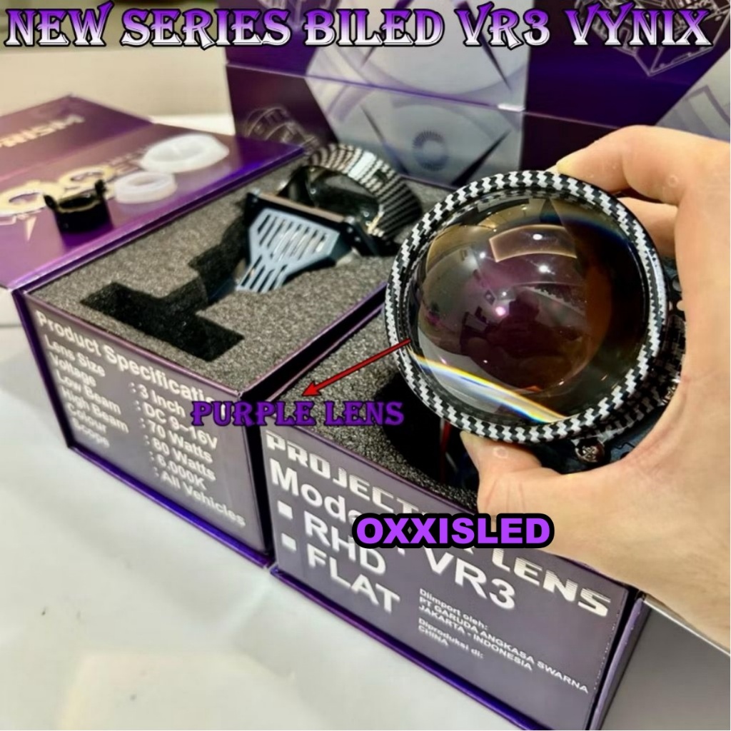 ORIGINAL BILED VINYX VR3 DUAL PRIMS 3 INCH PURPLE LENS BILED PROJECTOR ...