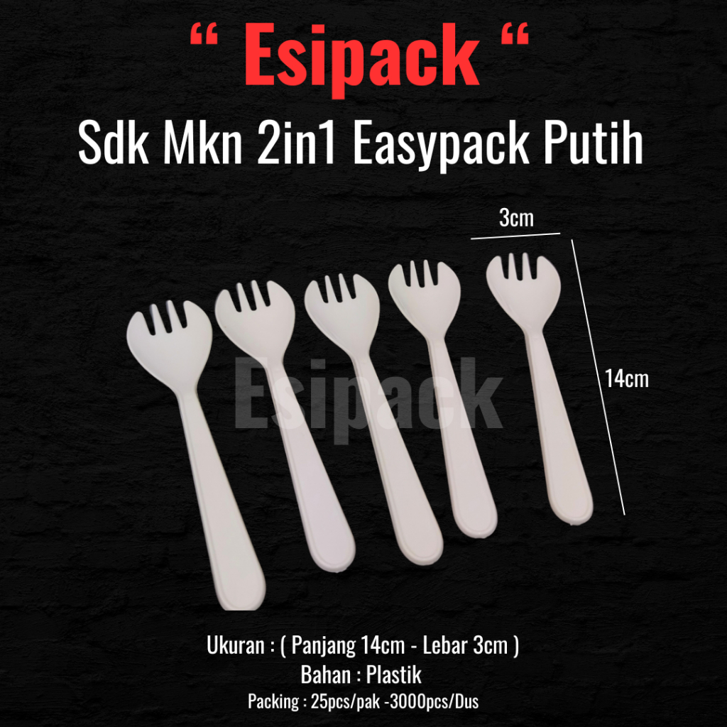 2 in 1 Easypack Cutlery Plastic Spoon Fork (25pcs) | Shopee Malaysia